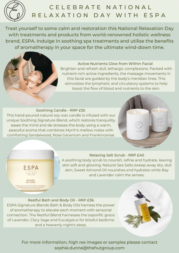 Celebrate National Relaxation Day with ESPA - Ravish Magazine