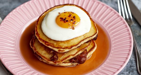 Bacon & Eggs Pancake Stack - Ravish Magazine